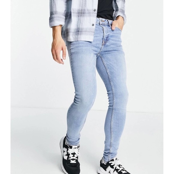 Topman | Jeans | Topshop Man Topman Super Skinny Spray On Light Wash ...